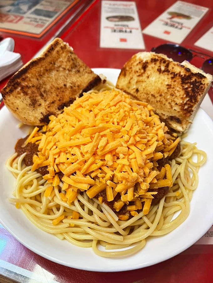 Comfort food gets dressed up for the evening &ndash; spaghetti and grilled cheese that would make your grandmother both confused and proud.