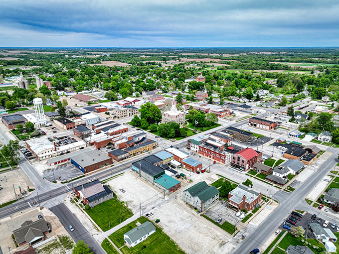 High Angle Skyline: From above, Pittsfield's layout tells the story of thoughtful town planning from an era when communities were designed for people, not just cars and commerce.