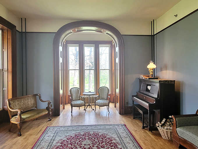 The mansion's elegant archways and period furnishings create spaces where you can almost hear the whispered conversations of visitors from another century.