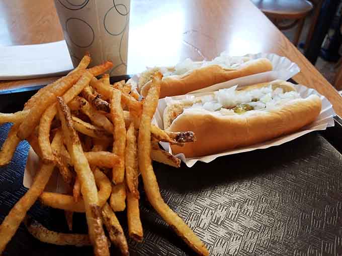 The classic combo of hot dog and fries never goes out of style, especially when both are executed this well and this generously.