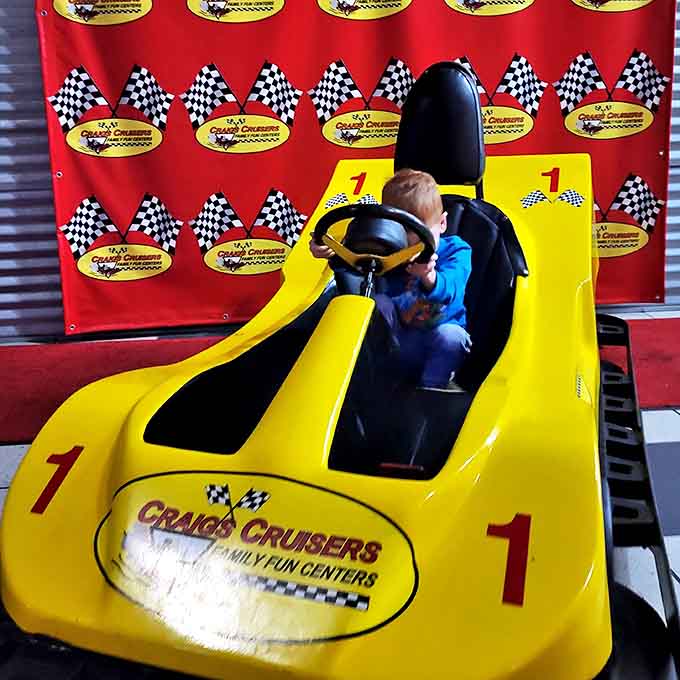 Future NASCAR champions start young in these pint-sized race cars, complete with authentic racing sounds and parent-approved speeds.