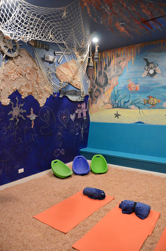 Who says wellness can't be fun? This underwater-themed salt cave lets little lungs heal while imagination runs wild among sea creatures and fishing nets.