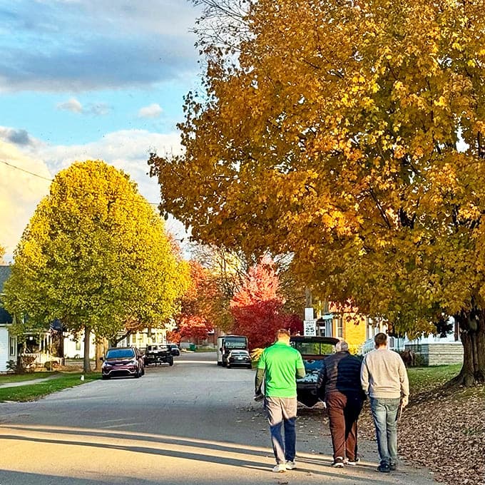 Fall transforms Kingston's streets into a golden pathway, where residents stroll without the hurried pace of city dwellers.