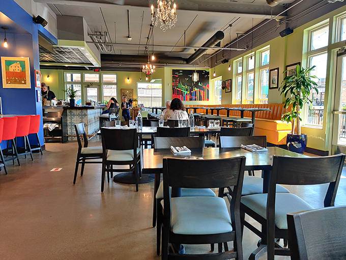 The restaurant fills with a warm glow as evening progresses, creating the perfect backdrop for memorable meals and even better conversations.