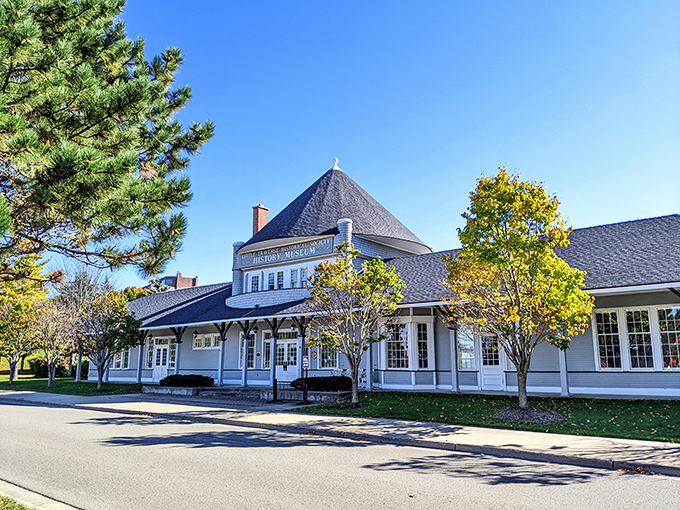 The historic train depot turned museum—where Petoskey's past is preserved with the same care as its famous fossilized corals.