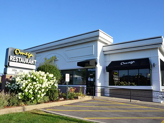 Omega Restaurant's classic exterior promises comfort food served with a side of friendly conversation – a true local institution.