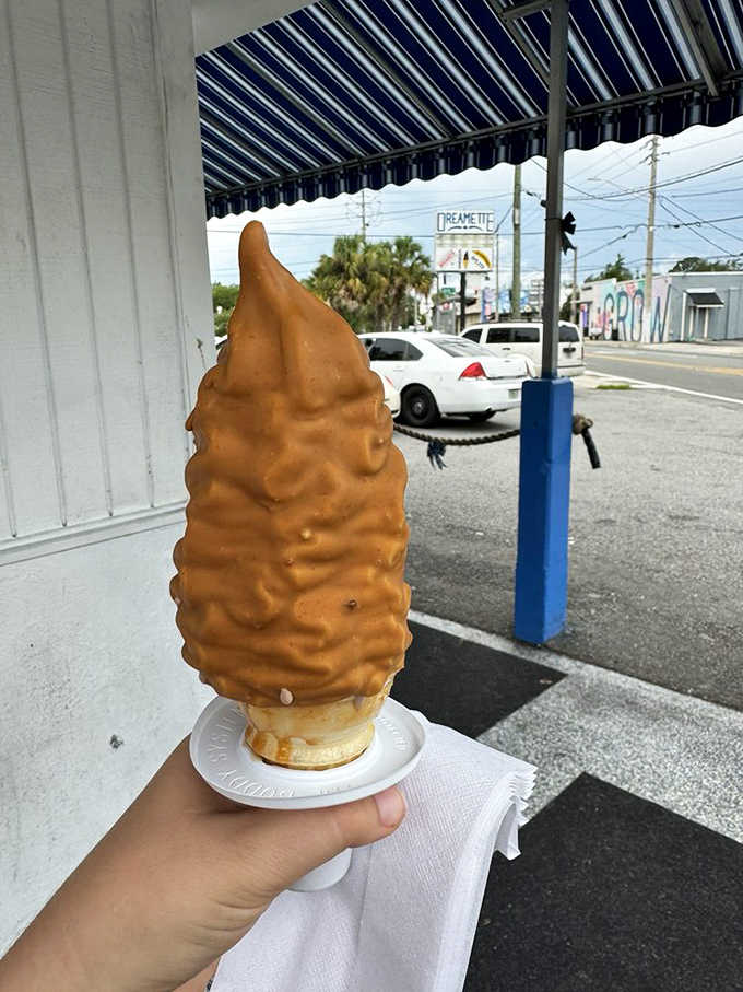 The peanut butter dipped cone &ndash; a marvel of dairy engineering that would make George Washington Carver himself stand up and applaud.
