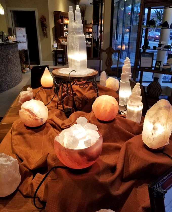Collection of salt lamps creating ambient glow: Not your grandmother's night lights &ndash; these glowing beauties transform any room into a mini-retreat from reality.