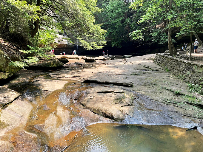 From this angle, you can almost hear the water laughing as it plays hide-and-seek among moss-covered stones.