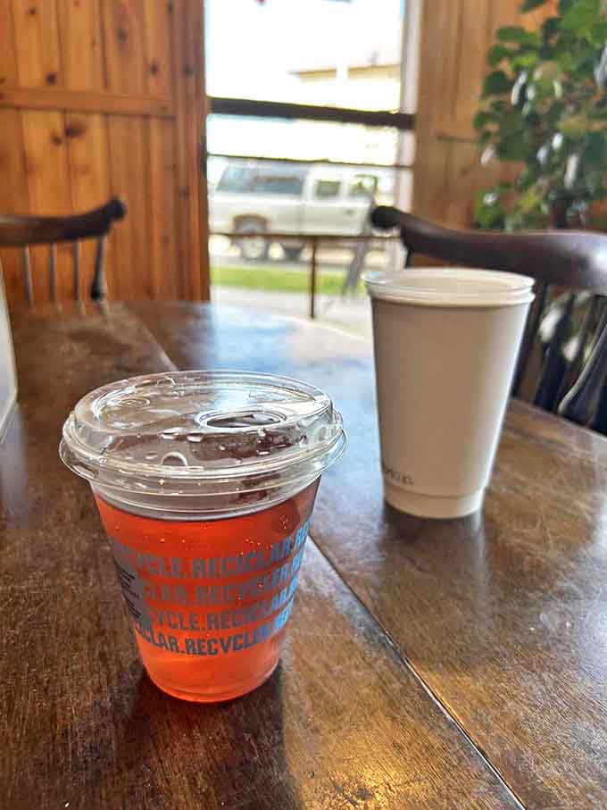 Strawberry Dragonfruit drink and coffee: The "can't we all just get along" of beverages – proving that traditional and trendy can coexist beautifully.