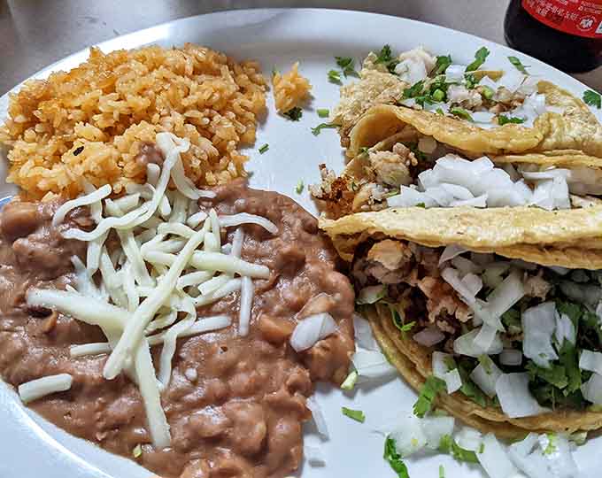 When your taco plate looks this good, you know someone in that food truck takes their job seriously.