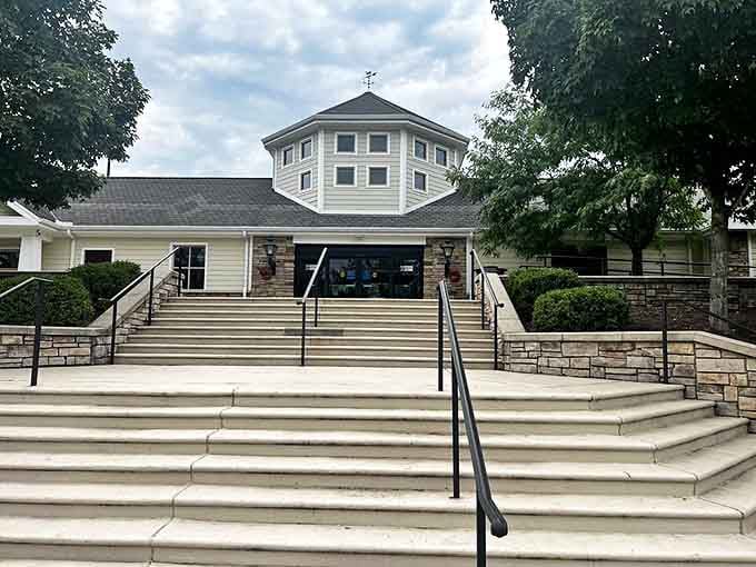 Weathered brick walls tell silent stories of commerce, craftsmanship, and the passage of time in downtown Tipp City.