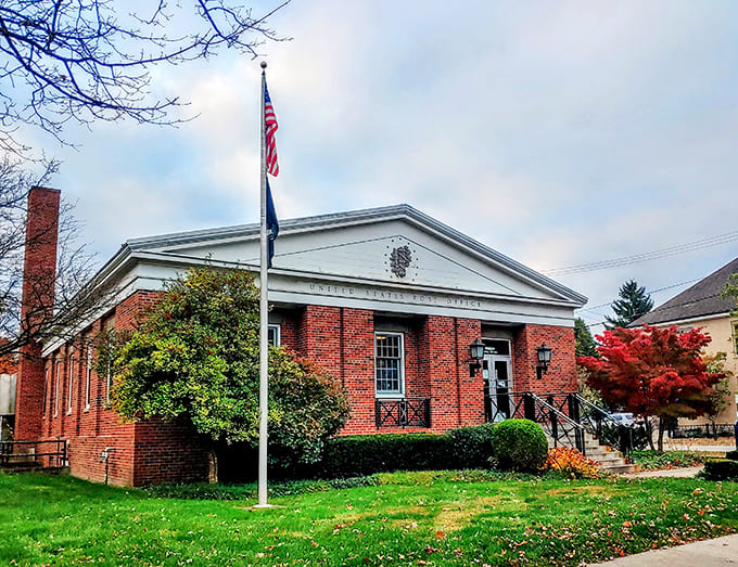 Mail delivery with a side of history&mdash;this brick building has witnessed countless letters carrying dreams and news.