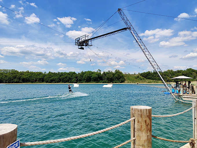 Wakeboarding across the lake delivers more thrills than your morning coffee ever could, though significantly more splashing.