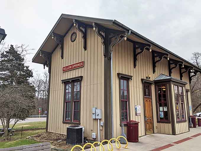This historic train depot has traded passengers for visitors, its preserved architecture a reminder of the town's connected past.