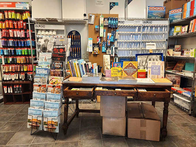 Art meets literature in this creative corner, where travel guides share space with art supplies &ndash; a reminder that some journeys happen on the page, others on canvas.