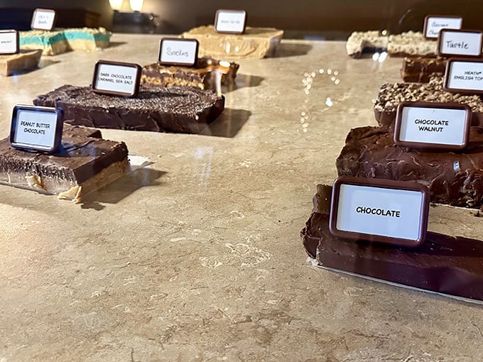 Chocolate temptations lined up like soldiers &ndash; though none will survive the battle with your sweet tooth.