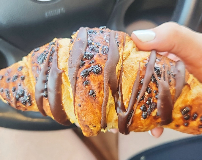 This chocolate-drizzled croissant isn't just breakfast&mdash;it's a morning masterpiece that makes waking up early completely worthwhile.