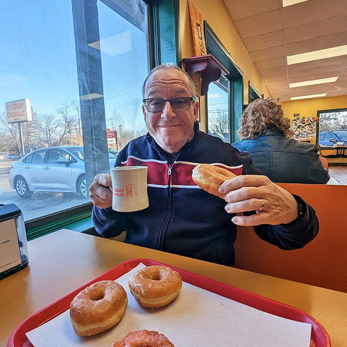 A happy customer enjoying the fruits of their pilgrimage – that look of pure joy that comes from knowing some drives are absolutely worth it.