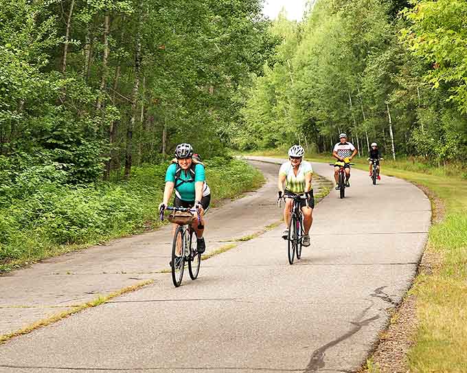 Weekend warriors make the most of the trail's accessibility, proving you don't need professional gear to enjoy world-class cycling.