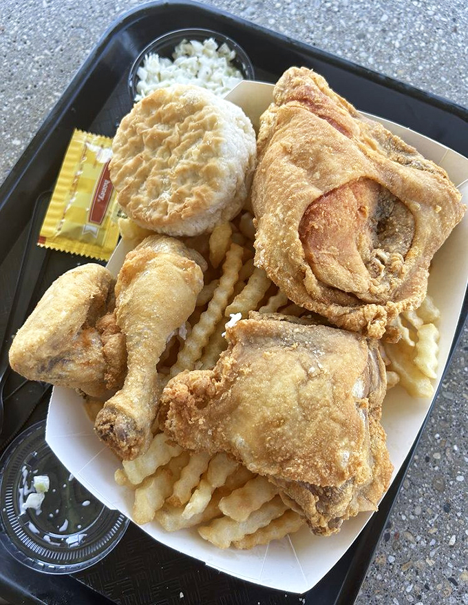 Golden-fried chicken that would make Colonel Sanders nervously adjust his tie &ndash; crispy outside, juicy inside, and served with no pretension.