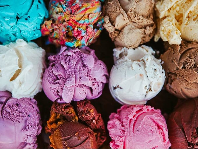 A rainbow of frozen happiness awaits, with flavors that range from nostalgic classics to creative concoctions that'll make your taste buds do a happy dance.