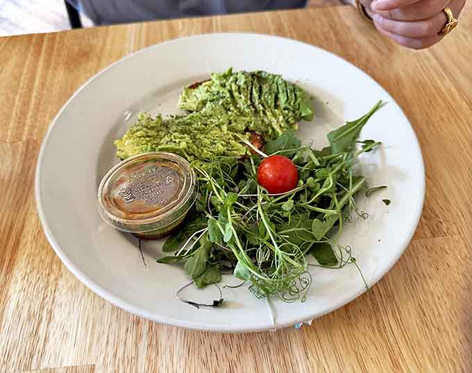 Avocado toast gets the Swedish treatment – creamy green goodness on hearty bread with microgreens that add both nutrition and Instagram appeal.