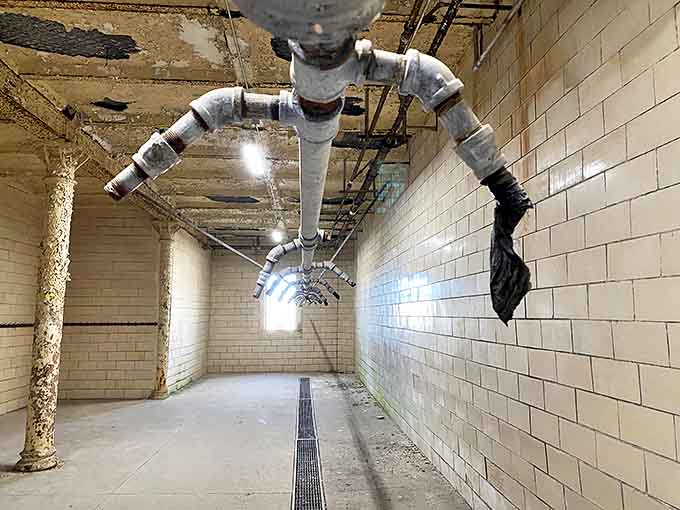 Plumbing nightmares: The shower room where privacy went to die and fungal foot infections came to thrive. Dropping the soap was the least of concerns.