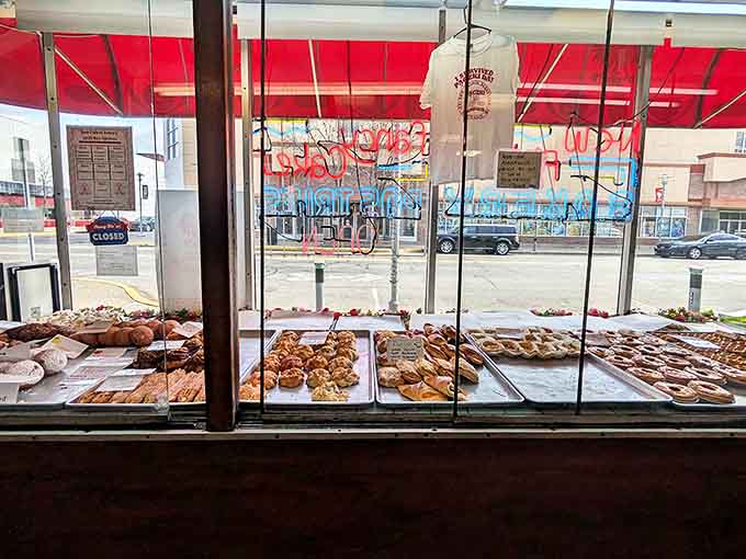 Those storefront windows aren't just displaying baked goods, they're basically issuing an irresistible invitation to come inside immediately.