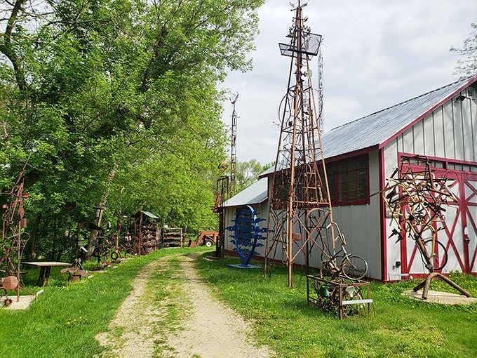 The park's unique blend of nature and industrial art creates an atmosphere that's equal parts peaceful retreat and creative playground for all ages.