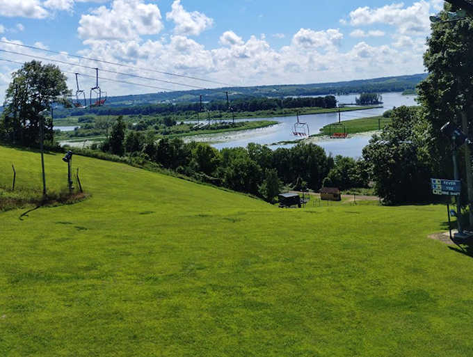 Emerald hillsides and blue skies create the backdrop for adventures that feel worlds away from everyday Illinois life.