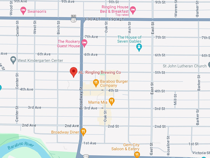 al. ringling brewing co. 10 map