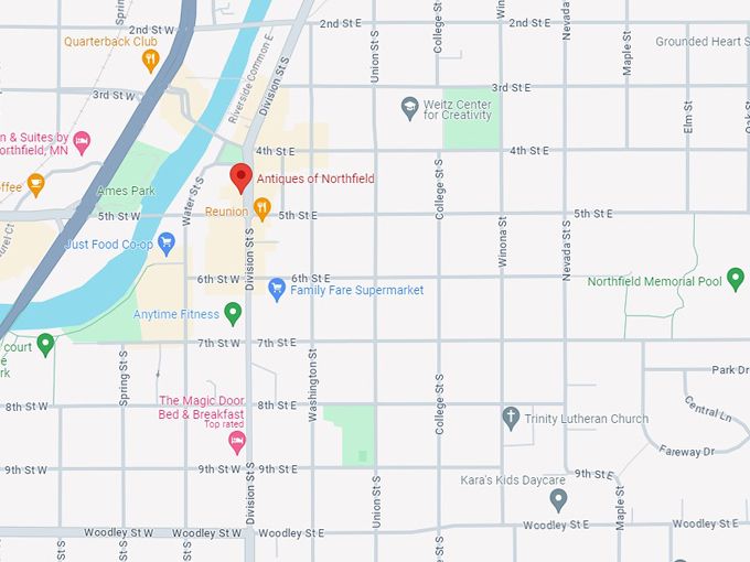 antiques of northfield 10 map