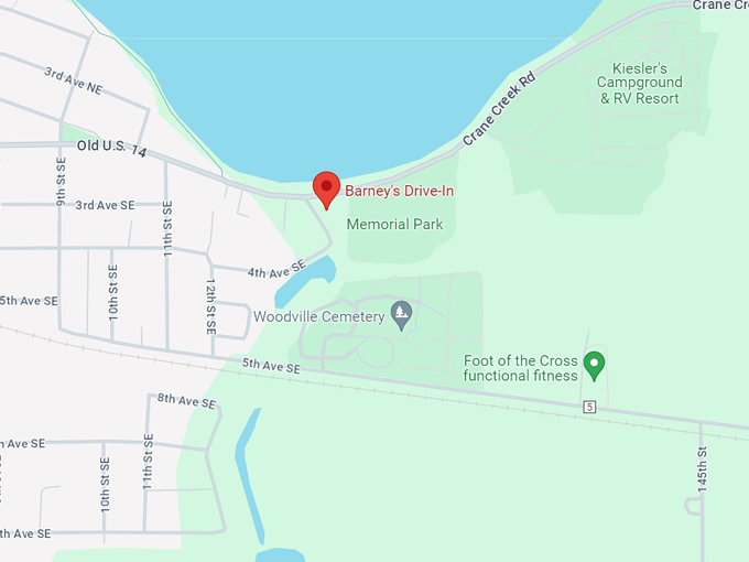 barney&rsquo;s drive-in 10 map