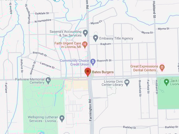 bates burgers 10 map