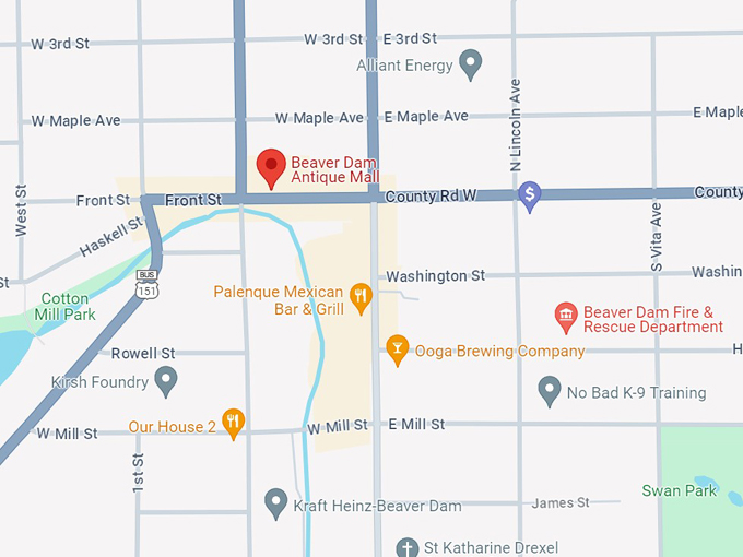 beaver dam antique mall 10 map