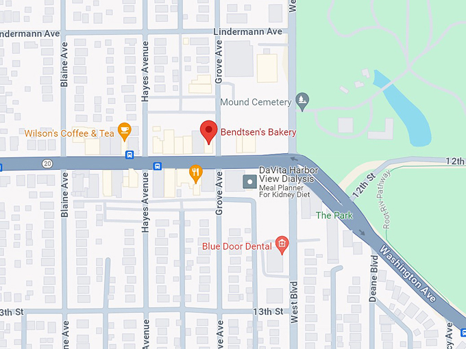 bendtsen's bakery 10 map