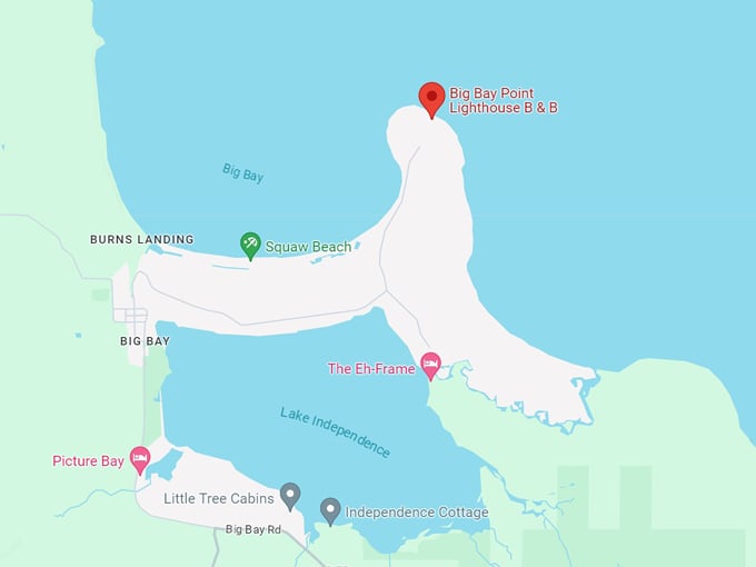 big bay point lighthouse b & b 10 map
