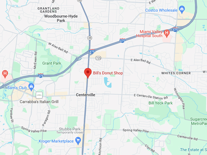 Bill&rsquo;s Donut Shop 10 Map