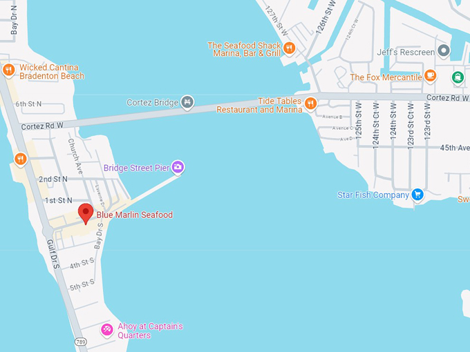blue marlin seafood restaurant 10 map