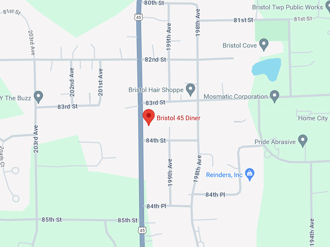 Bristol 45 Diner 10 Map