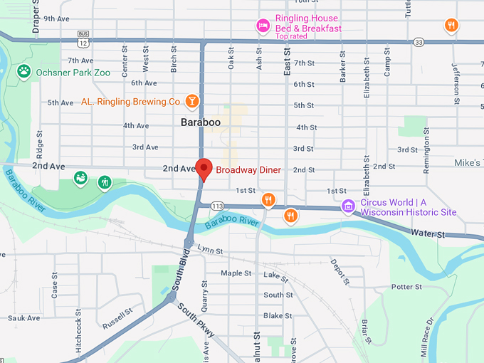 broadway diner 10 map