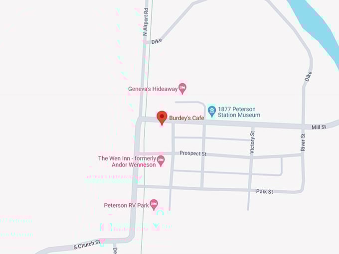 Burdey's Cafe in Peterson 10 Map
