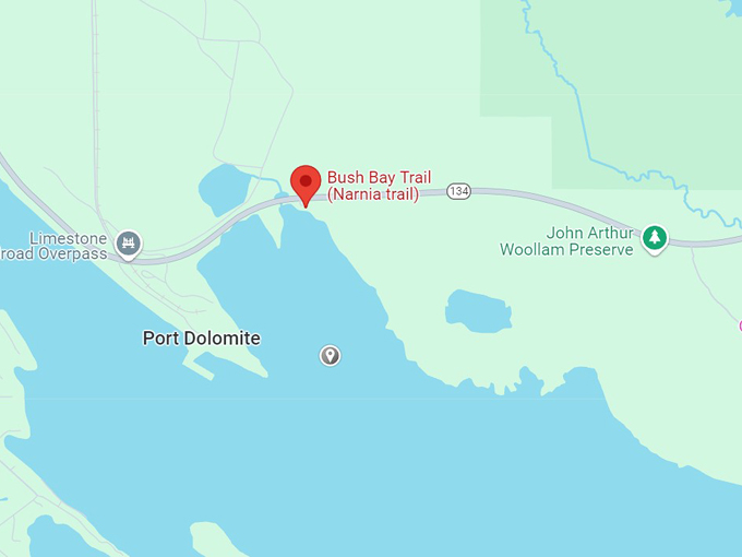 bush bay trail (narnia trail) clark township 10 map