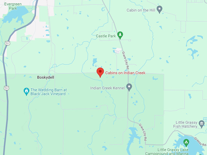 cabins on indian creek 10 map