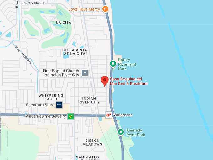 casa coquina del mar bed & breakfast 10 map