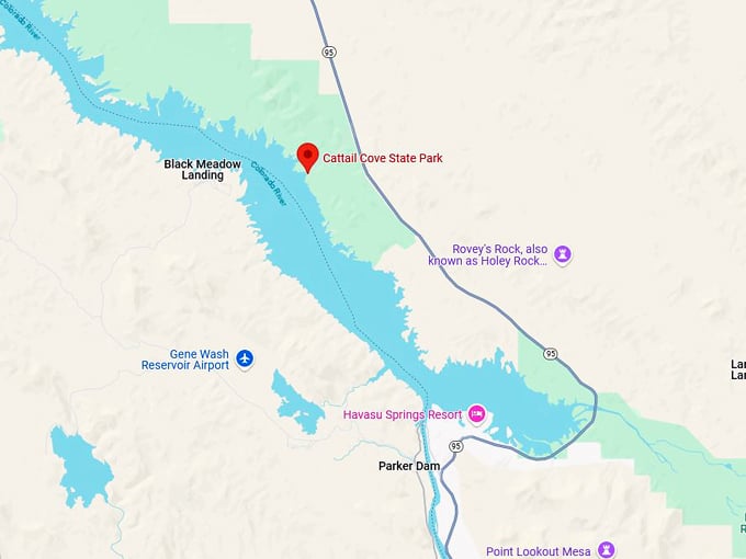 cattail cove state park 10 map