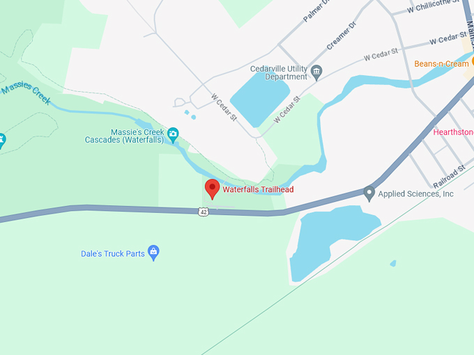 Cedar Cliff Falls Trail 10 Map