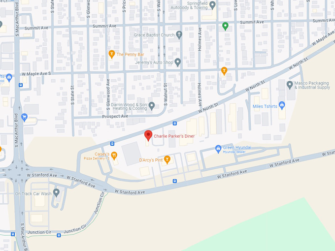 Charlie Parker's Diner 10 Map