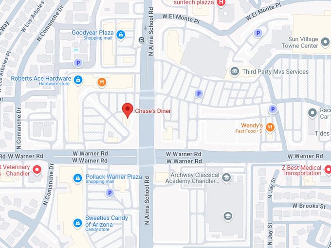 chase's diner 10 map